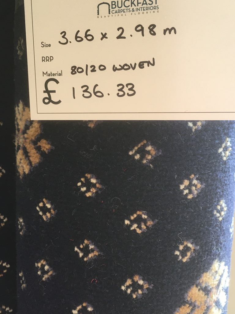 Woven Blue Patterned Axminster 3.66 x 2.98 m